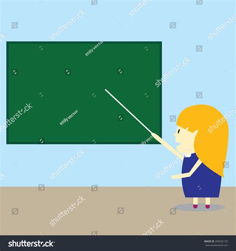 Teacher Teaching Class On Green Board Stock Vector Royalty Free