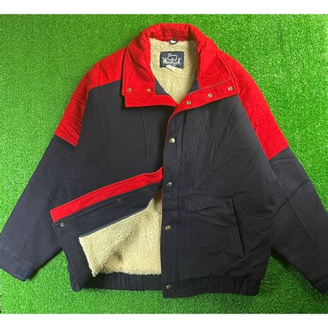 Vintage Vintage 80s Woolrich Sherpa Lined Wool Bomber Medium Jacket