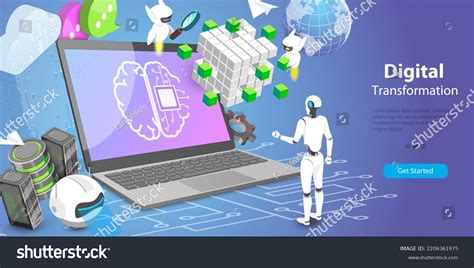 3d Conceptual Illustration Digital Transformation Big Stock Illustration 2206361975 Shutterstock