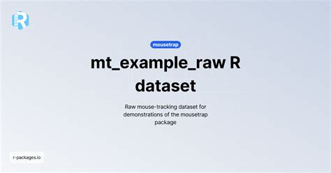 Mtexampleraw Dataset R Packages