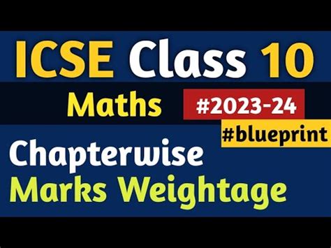 ICSE Class 10 Maths Paper Pattern 2024 Chapterwise Marks Weightage