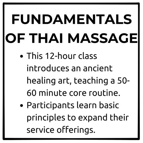 Fundamentals Of Thai Massage Lmt Success Group