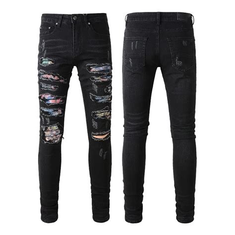 Am Jeans Designer Jeans Mens Skinny Jeans Desig Pants Long Hippop Sticker Embroidery Slim Denim