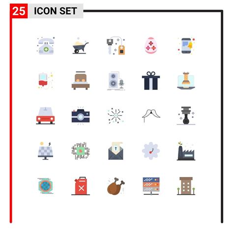 25 Thematic Vector Flat Colors And Editable Symbols Of Smartphone Mobile Key Holidays Egg