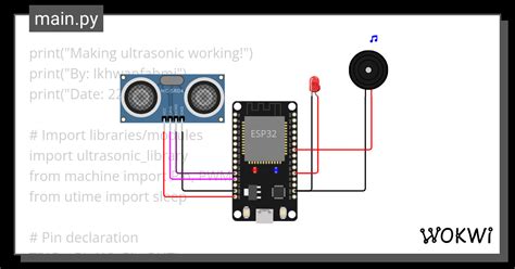 Ultrasonic with buzzer tak jadi - Wokwi ESP32, STM32, Arduino Simulator