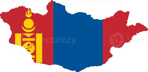 Mongolia Flag Pattern On Country Map 50477677 Png