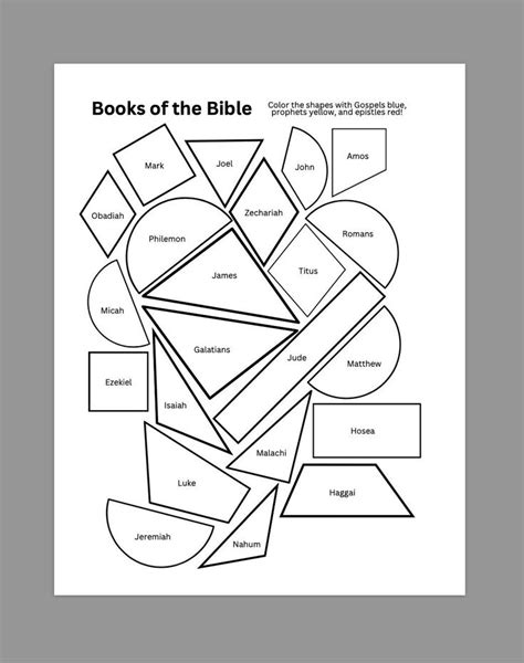 Bücher Der Bibel Färbung Aktivitätsseite Sonntagsschule Hellsehen