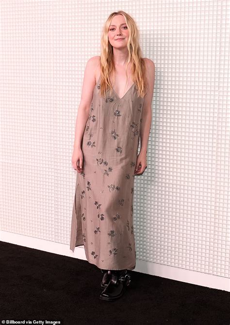 Dakota Fanning Turns Heads In A Chic Embroidered Slip Dress As She