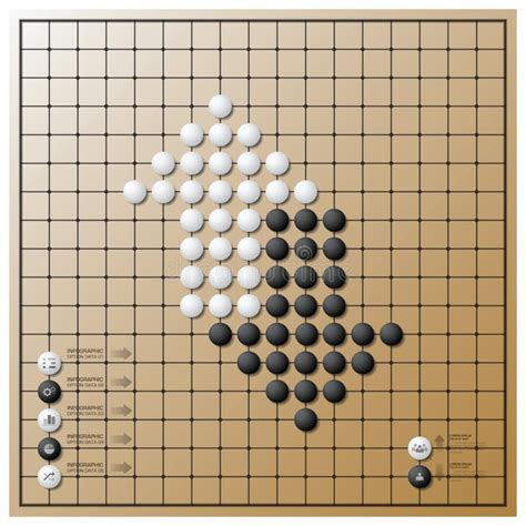 Go Gobang Game Play Board Chinese Tactic Game Stock Vector