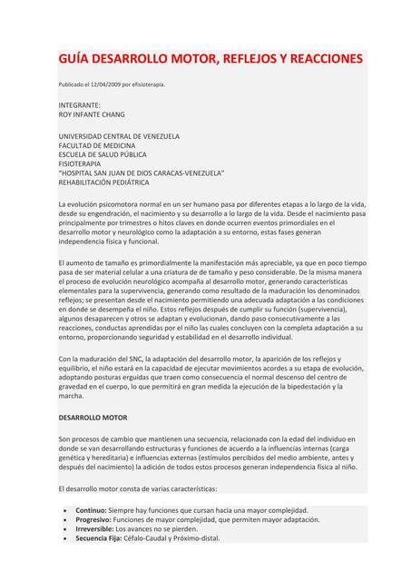 GuÍa Desarrollo Motor Infantil Juan Pablo Miño Udocz