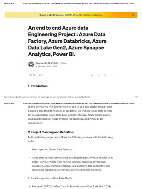 An End To End Azure Data Engineering Project Azure Data Factory Azure Databricks Azure Data