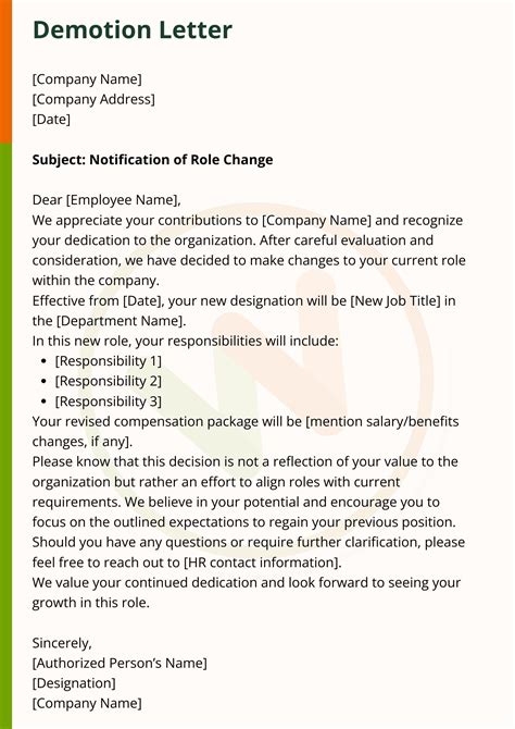 Demotion Letter Purpose Format And Writing Guide Workonward A Map