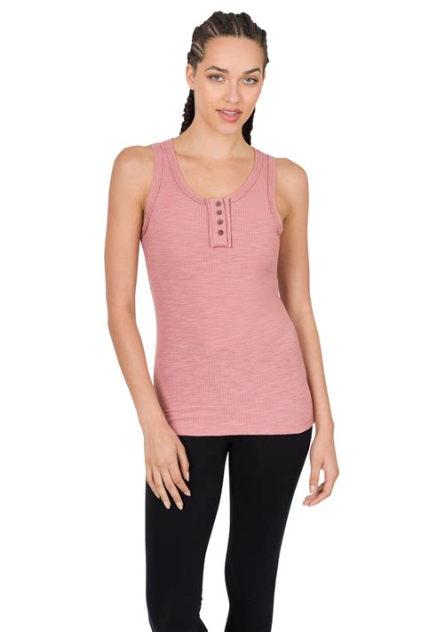 Ribbed Tank Top With Buttons Danas Secret Closet