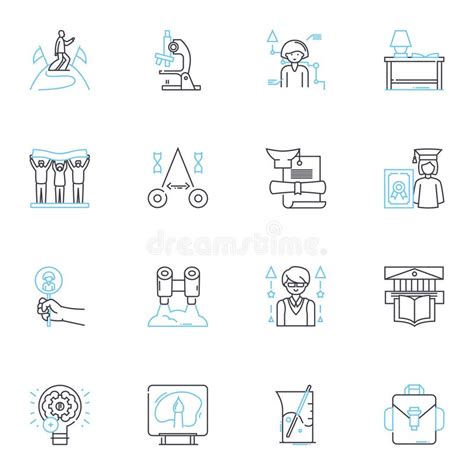 Intelligent College Linear Icons Set Knowledgeable Innovative Resourceful Versatile