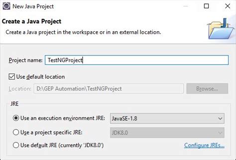 how to create testng project