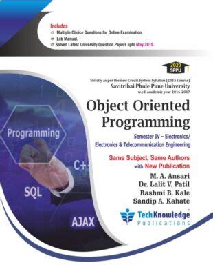 Object Oriented Programming – M A. Ansari, Dr. Lalit V. Patil, Rashmi B. Kale, Sandip A. Kahate ...