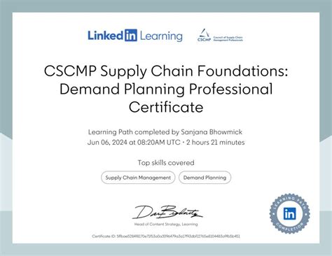 sanjana bhowmick on linkedin certificate of completion