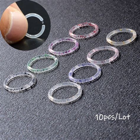 1 개몫 여성 투명한 후프 바디 피어싱 코 반지 격막 클리커 Tragus 연골 투명한 후프 여성 바디 피어싱 쥬얼리 위시버킷