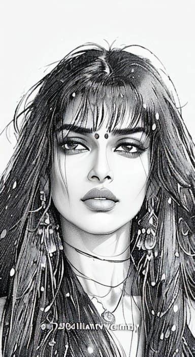 Indian Goddess In Rainy Black Bikini Ai Art