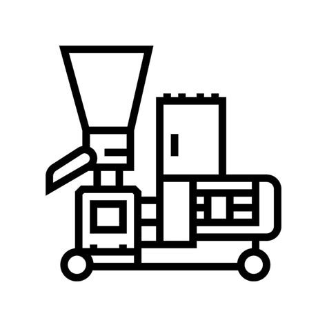 Pellet Mill Wood Pellets Line Icon Illustration 46343578 Vector Art At
