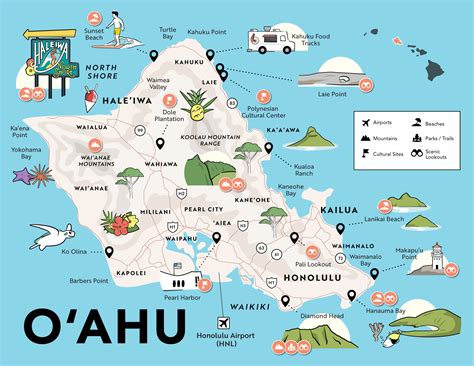 8 Oahu Maps With Points Of Interest Hawaii Trip Planning Oahu Travel