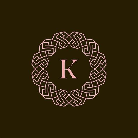 Premium Vector Initial Letter K Ornamental Border Circle Frame Logo
