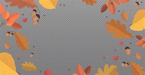 Осенние красные и желтые листья веб шаблона прозрачный фон вектор Премиум векторы