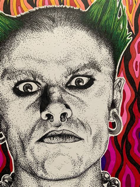 Keith Flint The Prodigy A3 Original Portrait Psychedelic Etsy