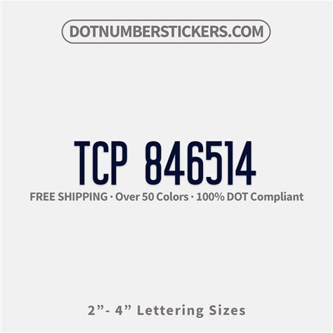 Tcp Number Decal Set Of 2 Dotnumberstickers