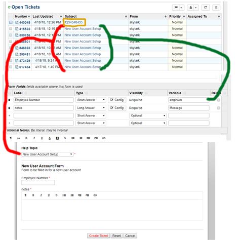 subject column to match a custom form variable osticket forum