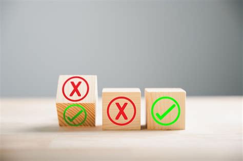 Premium Photo Wooden Sphere Flips From Red Wrong Symbols To Green