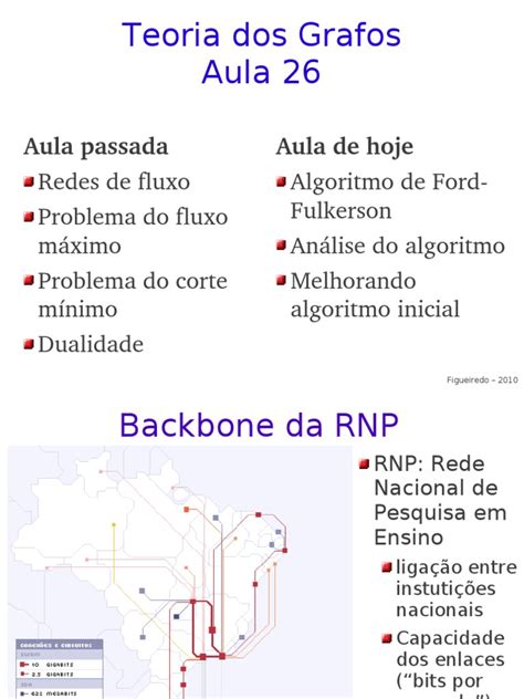 Aula 26 Algoritmo De Fordfulkerson Download Grátis Pdf Teoria Dos Gráficos Teoria Da