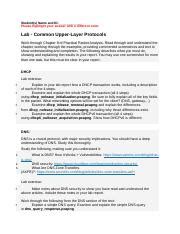 Lab DHCP DNS Docx Babe S Name And ID Please Highlight Your Answer With A Different