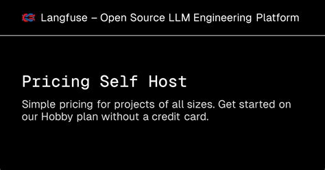 Pricing Self Host Langfuse