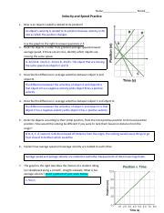 Velocity And Speed Practice Pdf Name Period Velocity And Speed Practice How Is An Object S