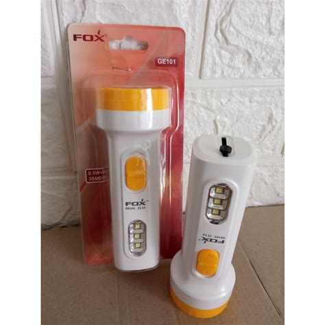 Jual Senter Cas Fox Ge101 Senter Led Emergency Baterai Senter Charger