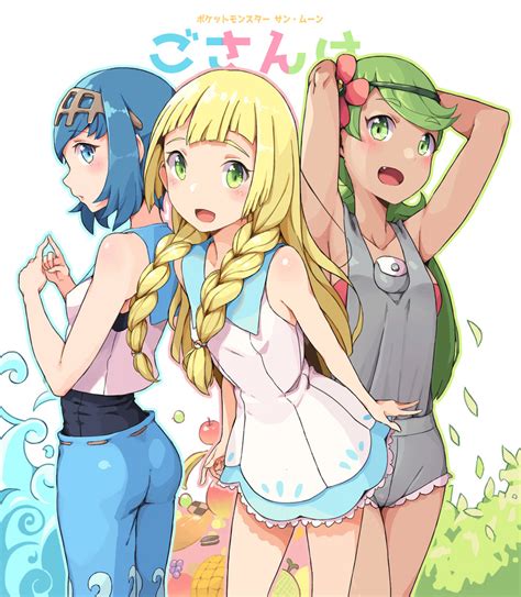 Lillie Lana And Mallow Pokemon And 1 More Drawn By Cloba Danbooru