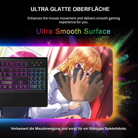 Buy Mouse Pads Anime Girl Sexy RGB Large Mouse Pad Large LED Computer Accessories With Backlight