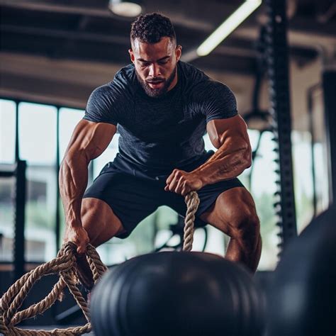 A Man Performing A Functional Training Circuit Moving Between Exercises A Man Performing A Functional Training Circuit Moving Between Exercises