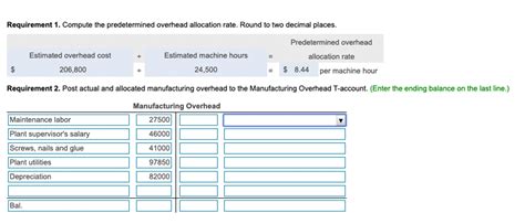 Solved Requirement 1 Compute The Predetermined Overhead Allocation Rate 1 Answer