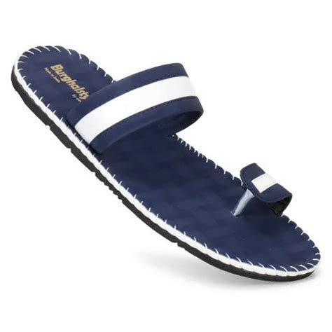 Rubber Casual Wear Men Blue Formal Leather Slipper Size 7 At Rs 190