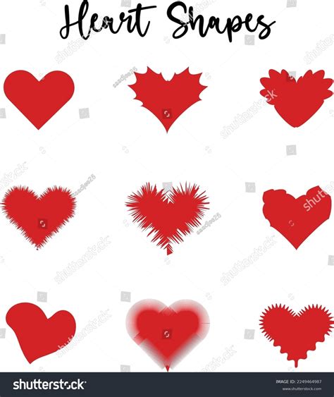 Red Heart Vector Shapes Different Heart Stock Vector Royalty Free