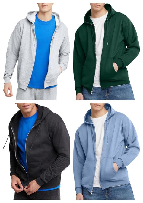 Hanes Mens Full Zip Ecosmart Fleece Hooded Sweatshirt For Only 1105