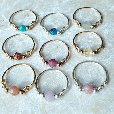 Dainty Crystal Rings Pink Tourmaline And Natural Gemstone Jewelry