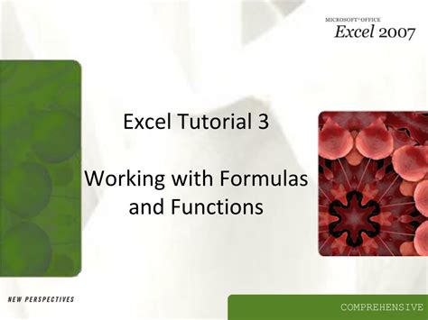 PPT Excel Tutorial Working With Formulas And Functions PowerPoint Presentation ID