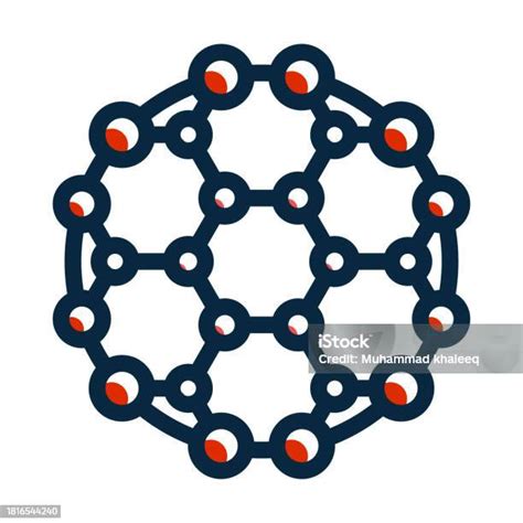Fullerene 벡터 굵은 선은 개인 및 상업적 사용을위한 어두운 색상 아이콘을 채웠습니다 0명에 대한 스톡 벡터 아트 및