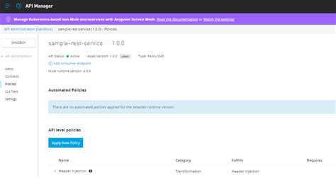 Header Injection Policy Mulesoft Api Manager Policy