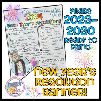 2026 New Years Resolutions And Goals Banner By Cheers To School