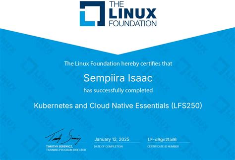 Im Happy To Share Lfs250 Kubernetes And Cloud Native Essentials From The… Sempiira Isaac