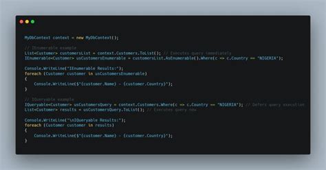 Csharp Net Linq Iqueryable Ienumerable Programming Development Shalom Ogbeche